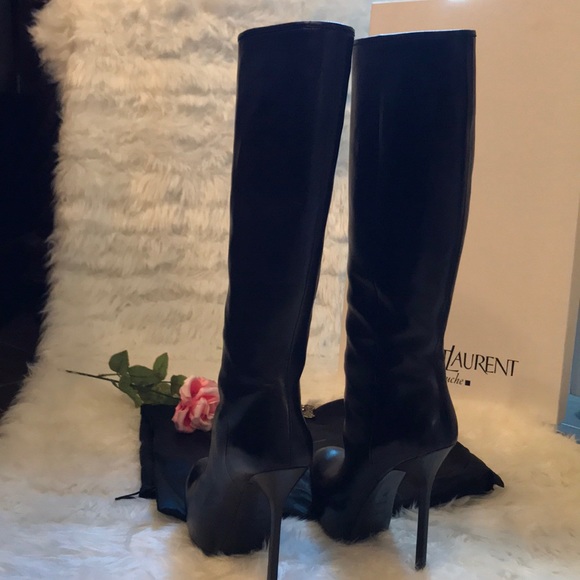 Yves Saint Laurent | Shoes | Yves Saint Laurent Black Knee High ...